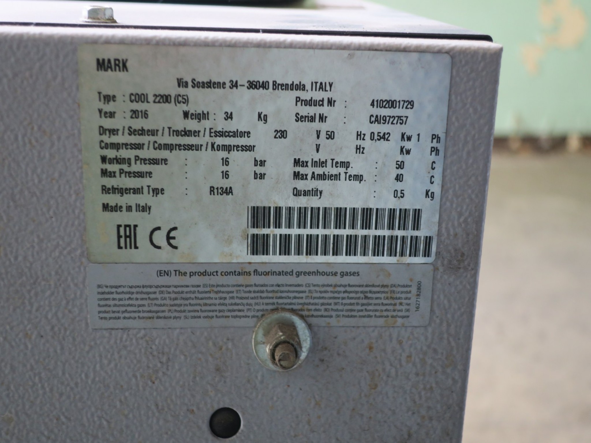 Compresor de tornillo MARK MSL C 7.5 200 (Subasta #A18993-58 ...